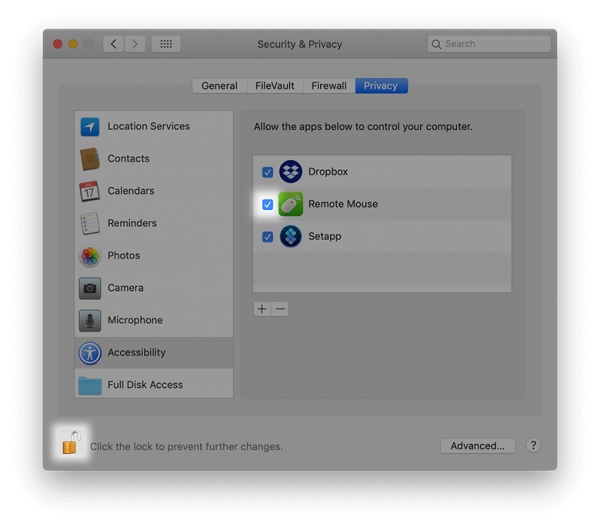 Granting Access on macOS – Remote Mouse – News & Tips